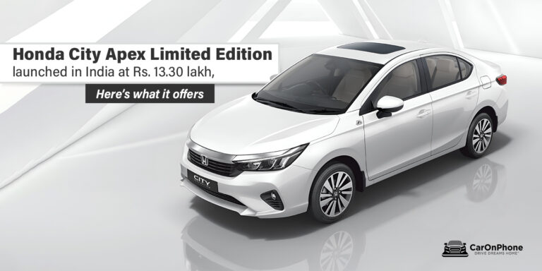 Honda City Apex Limited Edition launched in India at Rs. 13.30 lakh ...
