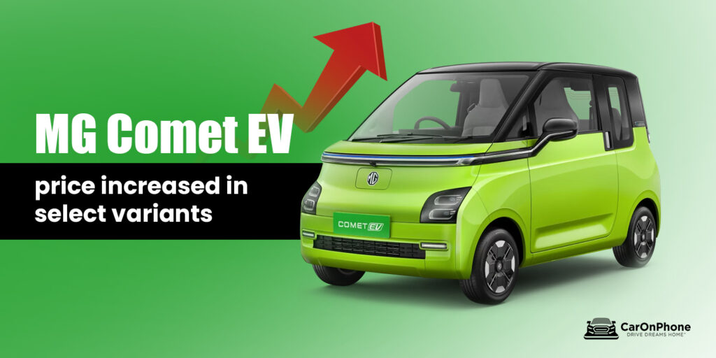 MG Comet EV price increased in select variants - News