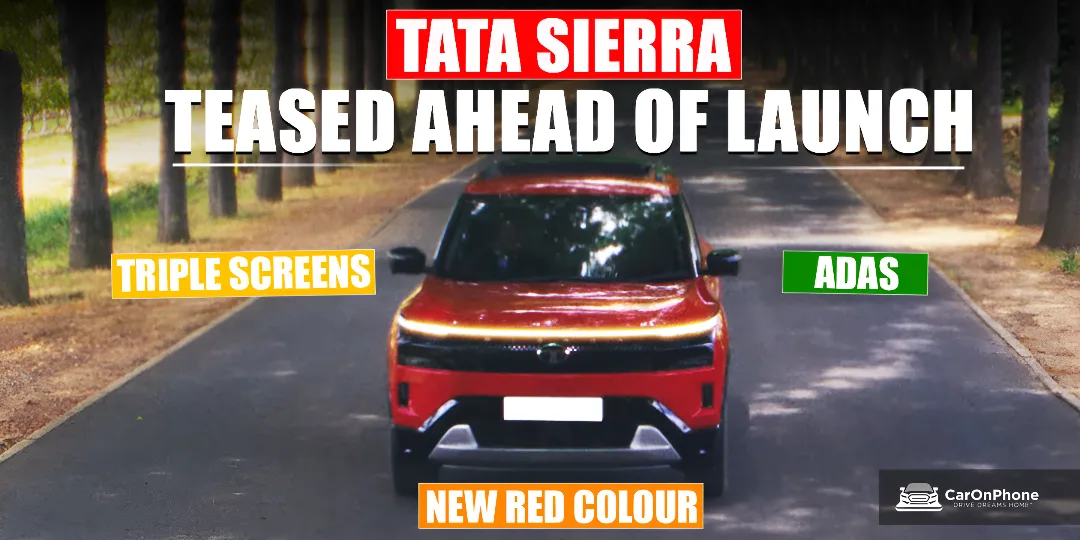 Tata Sierra ADAS Features And New Red Colour Teased Ahead Of Launch